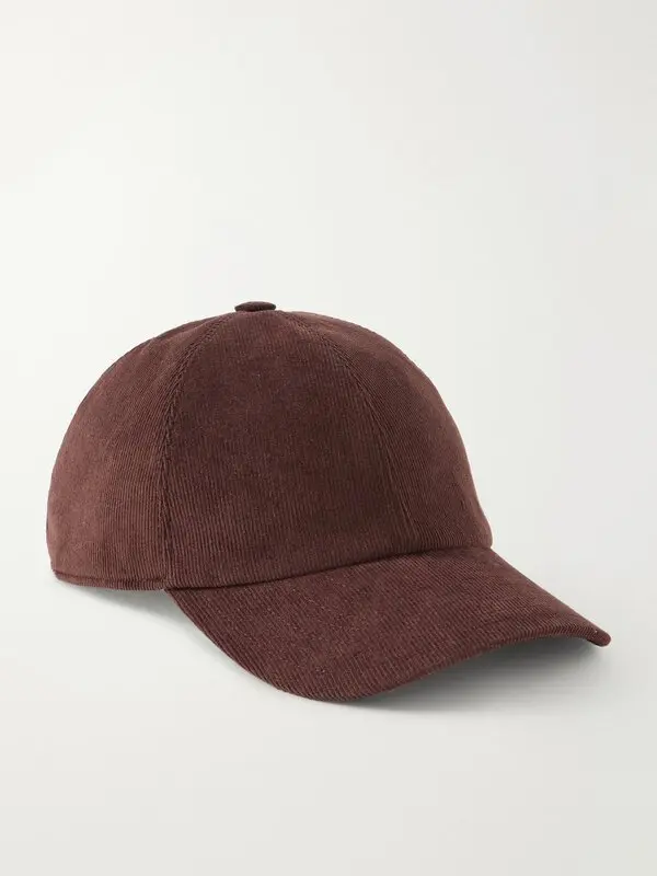 Purdey Logo-embroidered Cotton-corduroy Baseball Cap - Brown