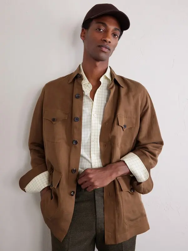 Purdey Logo-embroidered Cotton-corduroy Baseball Cap - Brown