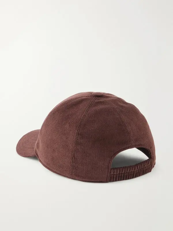 Purdey Logo-embroidered Cotton-corduroy Baseball Cap - Brown