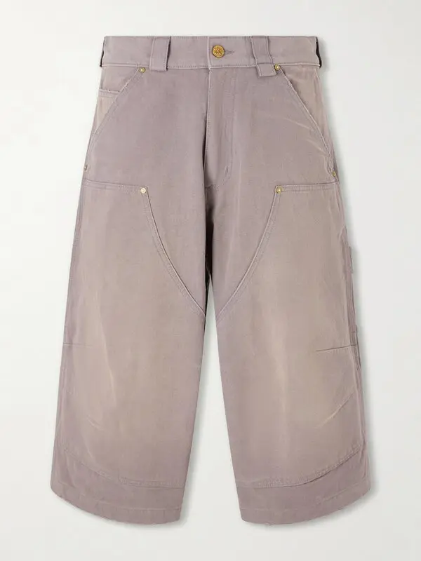 WILLY CHAVARRIA Cotton Double Knee Stocknot Shorts