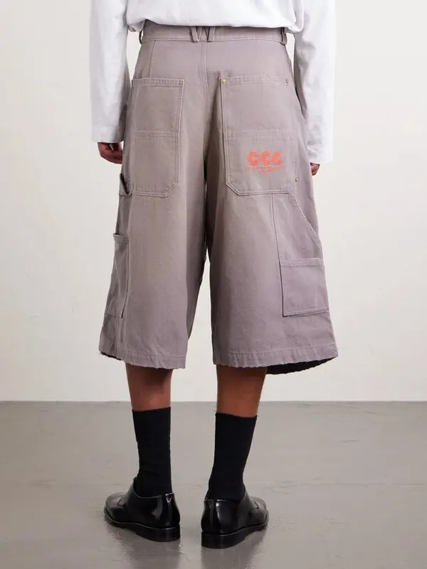 WILLY CHAVARRIA Cotton Double Knee Stocknot Shorts