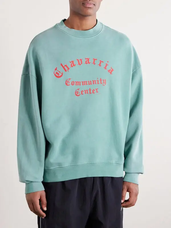 WILLY CHAVARRIA Community Center Hooligan Cotton Sweatshirt - Green