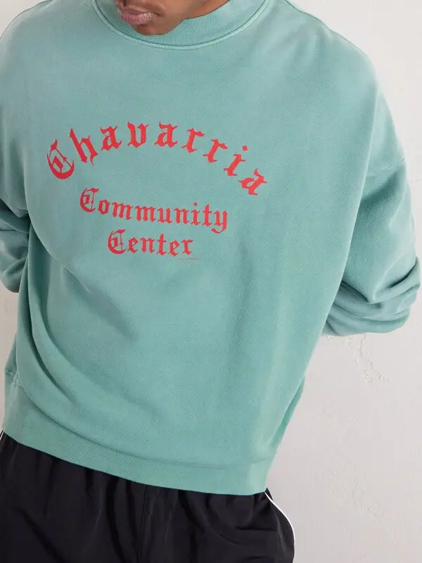 WILLY CHAVARRIA Community Center Hooligan Cotton Sweatshirt - Green