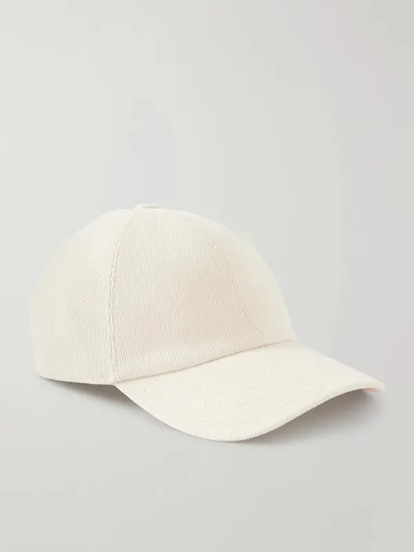 Purdey Logo-embroidered Cotton-corduroy Baseball Cap - Neutrals