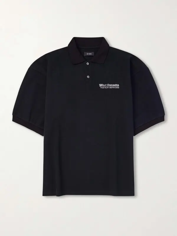 WILLY CHAVARRIA Logo-embroidered Cotton-piqué Polo Shirt