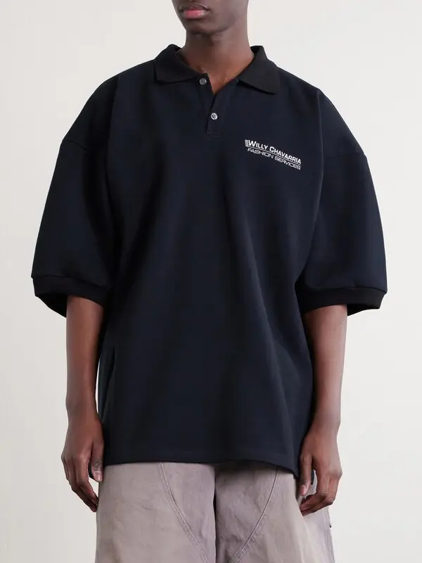 WILLY CHAVARRIA Logo-embroidered Cotton-piqué Polo Shirt