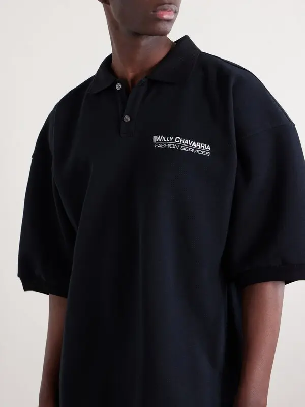 WILLY CHAVARRIA Logo-embroidered Cotton-piqué Polo Shirt