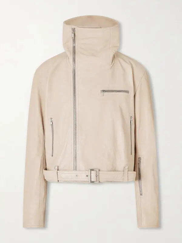 Rick Owens Dracubiker Leather Jacket - Neutrals