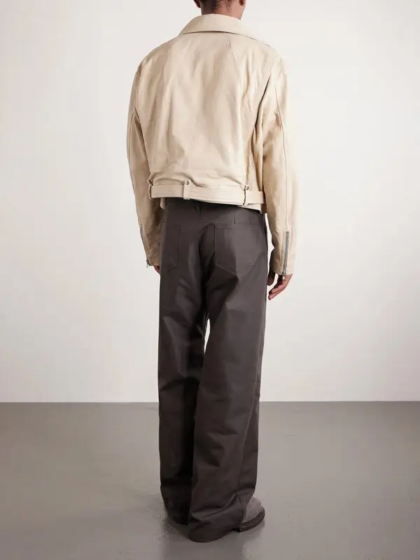 Rick Owens Dracubiker Leather Jacket - Neutrals