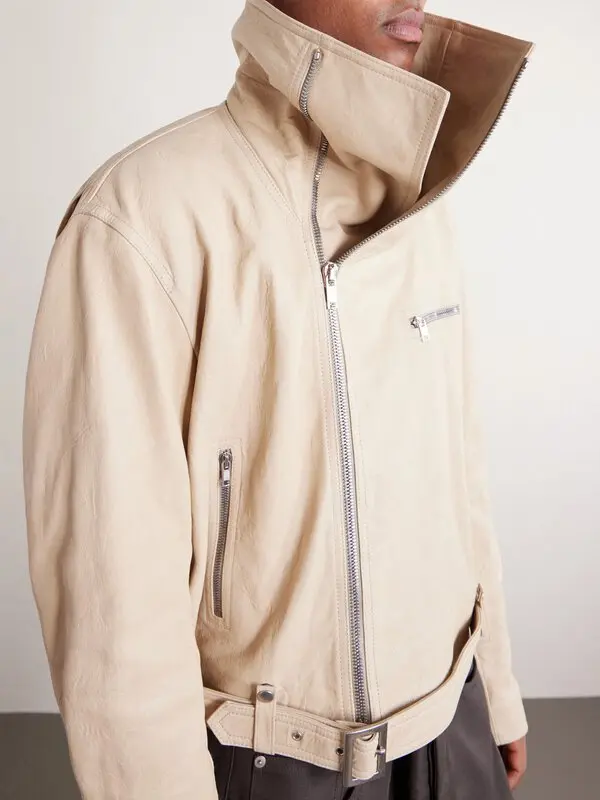 Rick Owens Dracubiker Leather Jacket - Neutrals