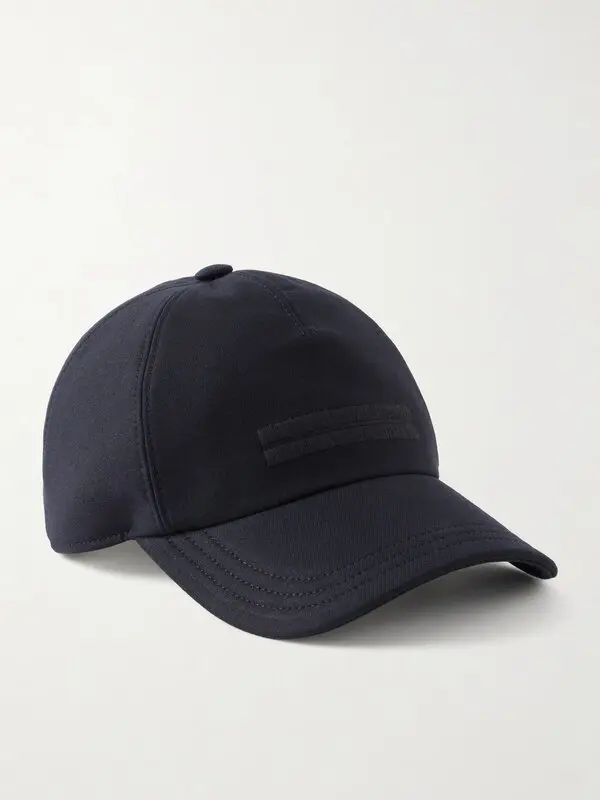 Zegna Embroidered Cotton-twill Baseball Cap - Black