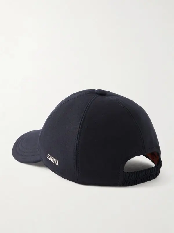 Zegna Embroidered Cotton-twill Baseball Cap - Black