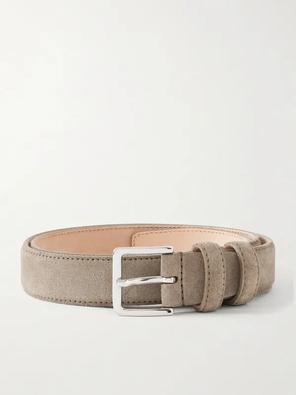 Mr P. 3cm Suede Belt - Gray