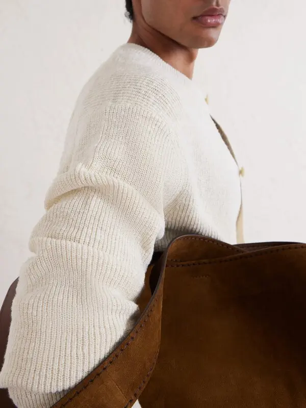 Nn07 Jasper 60028 Ribbed Organic Cotton Cardigan - Neutrals