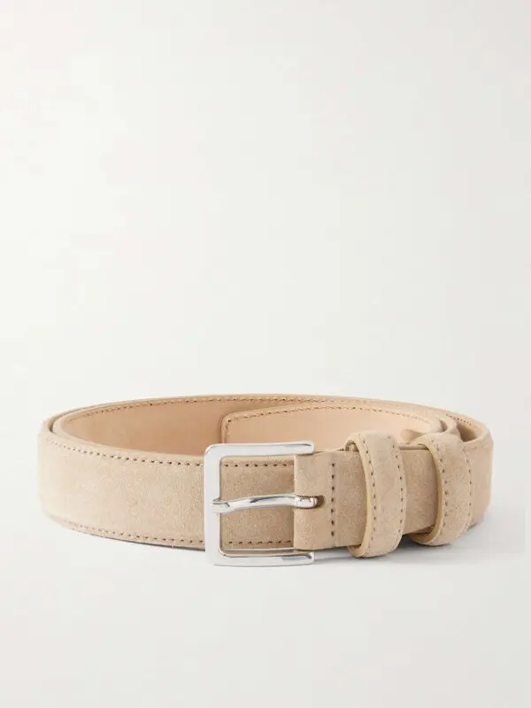 Mr P. 3cm Suede Belt - Beige