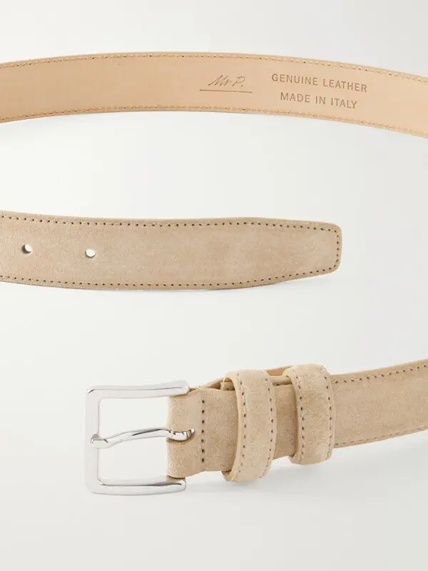 Mr P. 3cm Suede Belt - Neutrals