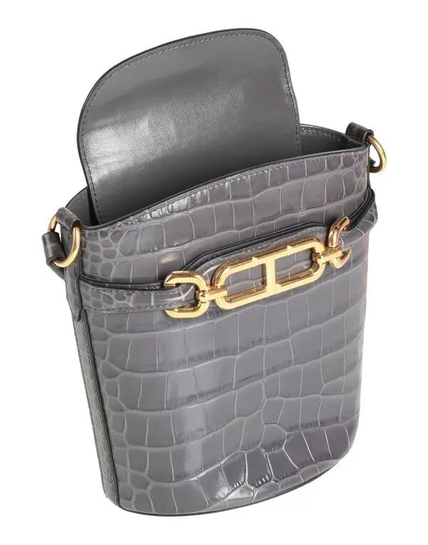 TOM FORD Calfskin Bucket Bag - Grey