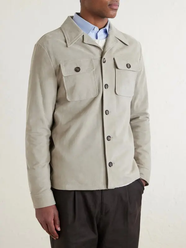Eleventy Suede Shirt Jacket