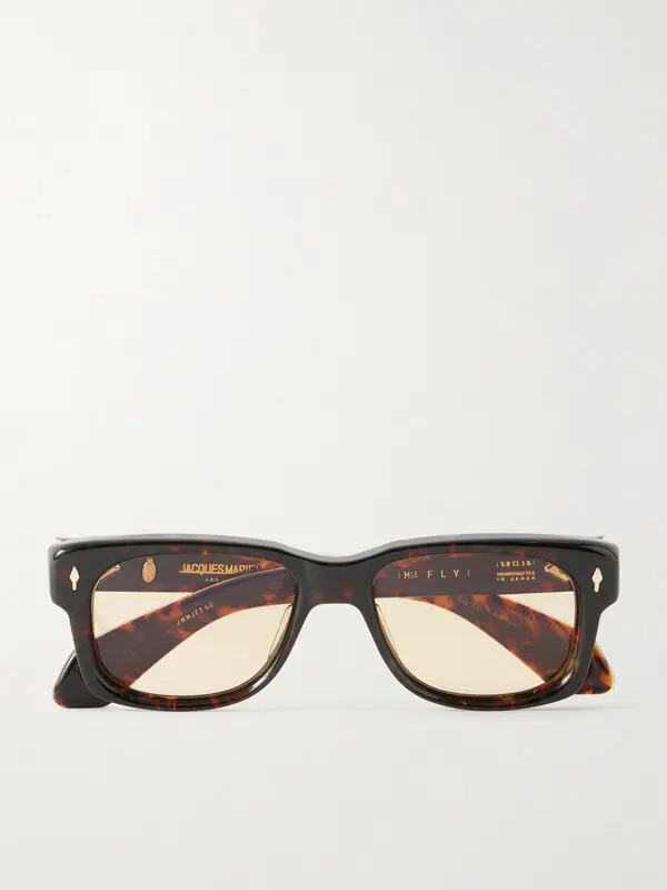 JACQUES MARIE MAGE Jeff Goldblum D-frame Sunglasses - Tortoiseshell