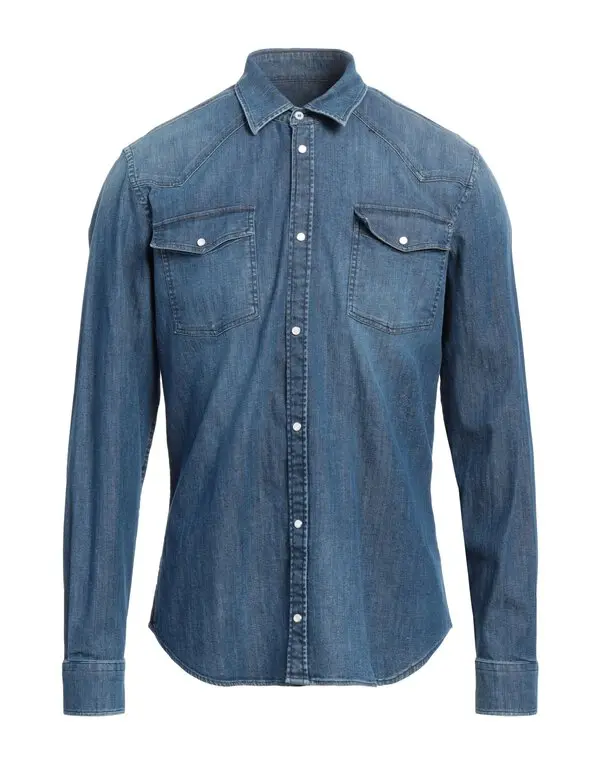 DONDUP Denim Shirt Size Cotton, Elastane