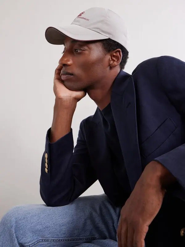 Brunello Cucinelli Logo-embroidered Cap - Gray