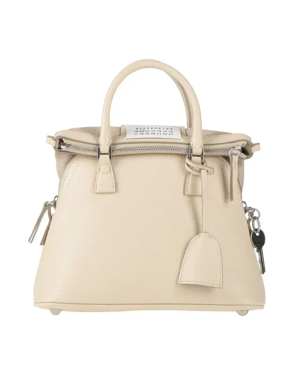 MAISON MARGIELA Leather And Textile Fiber Handbag - Beige