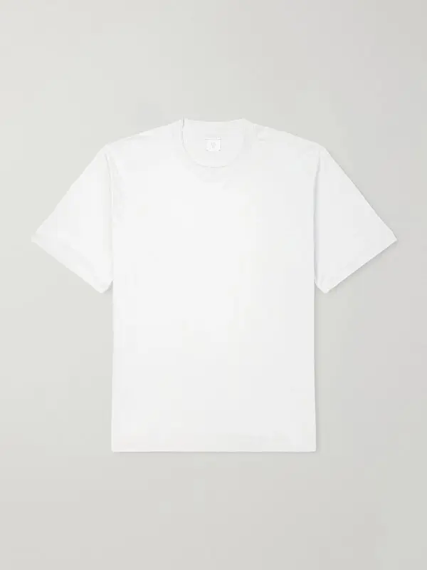Eleventy Cotton And Modal-blend Jersey T-shirt - Neutrals