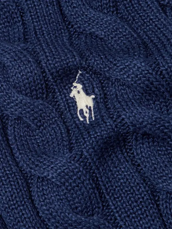 Polo Ralph Lauren Driver" Logo-embroidered Cable-knit Cotton Sweater - Navy