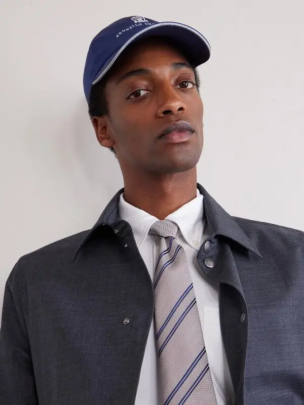 Brunello Cucinelli Embroidered Cap - Blue