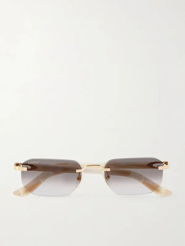 CARTIER Signature C Square Frame Sunglasses - Gold