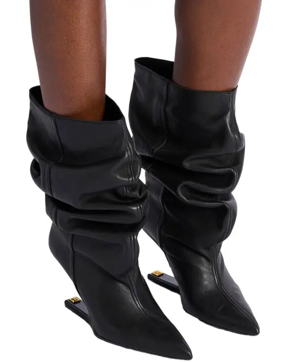 Balmain Smooth Leather Ankle Boots - Black