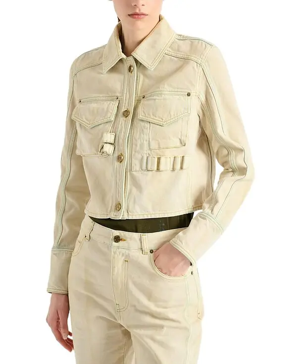 Balmain Faded Denim Trucker Jacket - Beige