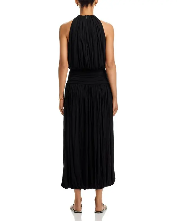 TOTEME Soft Gathered Midi Dress - Black
