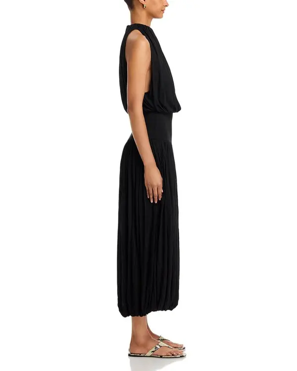 TOTEME Soft Gathered Midi Dress - Black