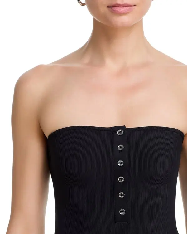 TOTEME Ribbed Strapless One-piece Swimsuit - Black