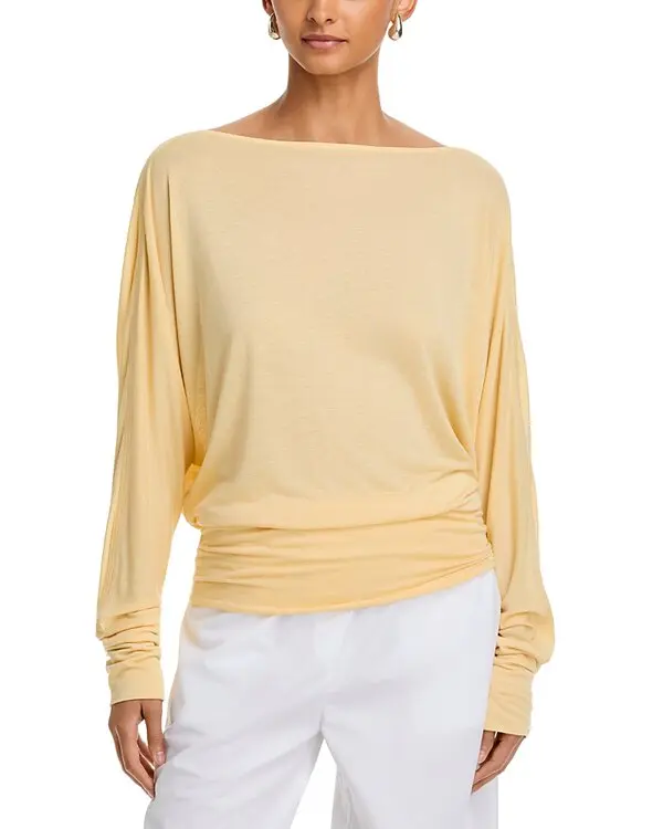TOTEME Boat Neck Jersey Top - Champagne