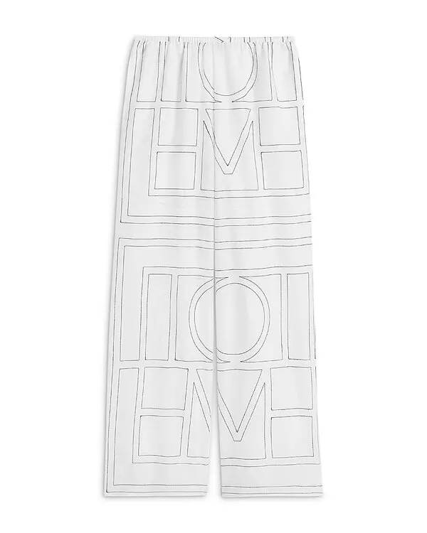 TOTEME Monogram Pajama Pants - White/black