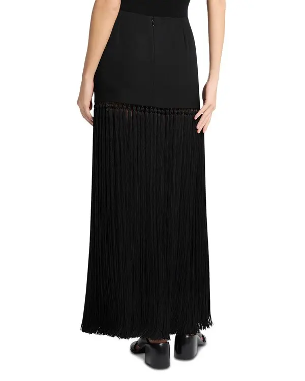 Michael Kors Wool Long Tasseled Mini Skirt