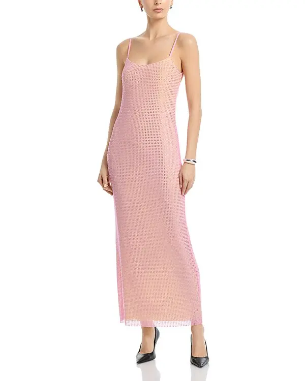 AREA Crystal Embellished Low Back Dress