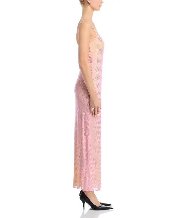 AREA Crystal Embellished Low Back Dress
