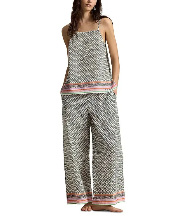 Polo Ralph Lauren Cami Tunic & Cropped Pants Pajama Set - Block Print