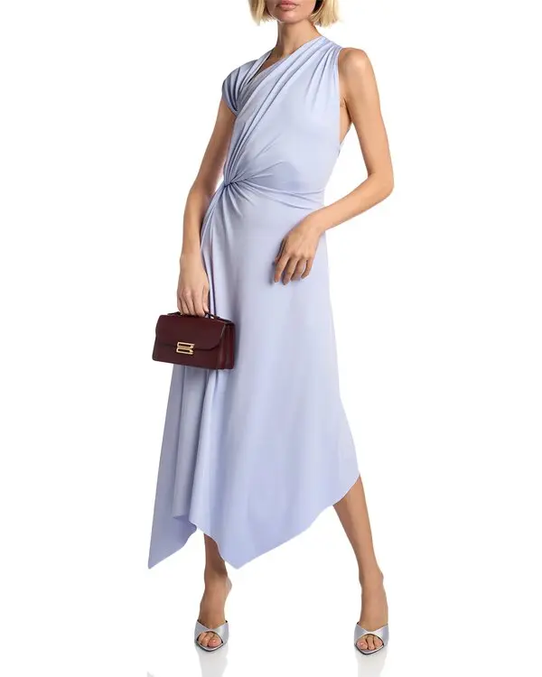 Victoria Beckham Asymmetric Midi Dress - Cloud Blue