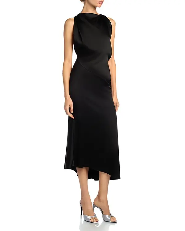 Victoria Beckham Sleeveless Draped Midi Dress