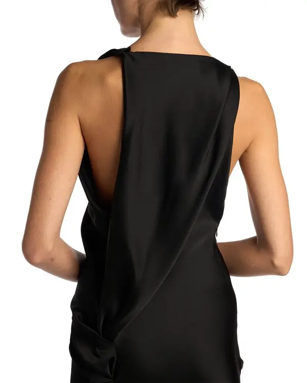 Victoria Beckham Sleeveless Draped Midi Dress