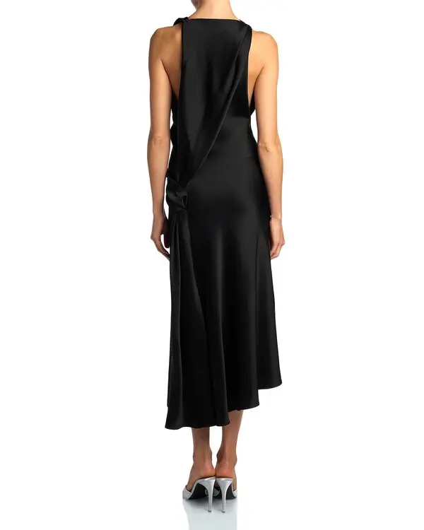 Victoria Beckham Sleeveless Draped Midi Dress