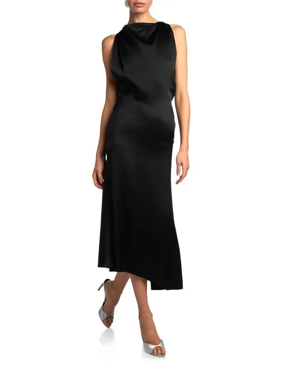 Victoria Beckham Sleeveless Draped Midi Dress