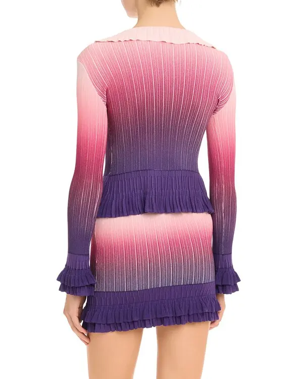 Casablanca Gradient Ruffle Top - Pink