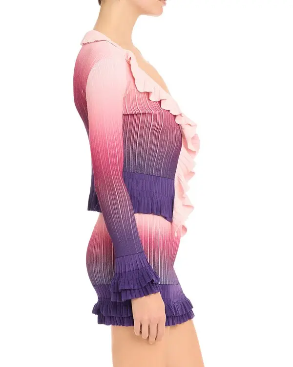 Casablanca Gradient Ruffle Top - Pink