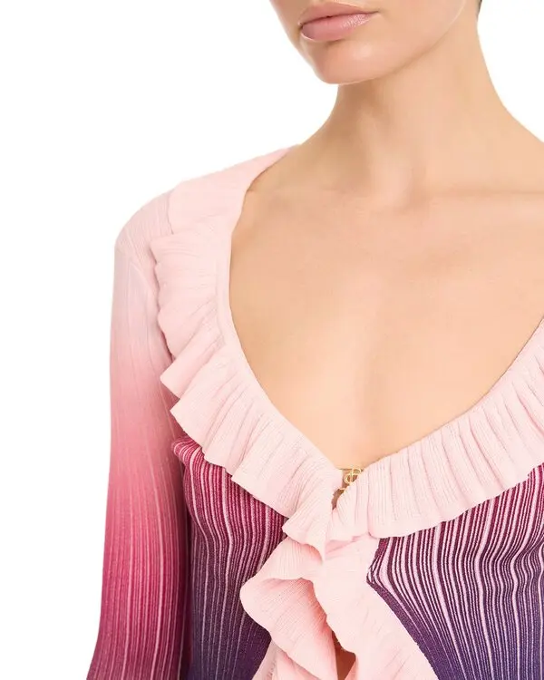 Casablanca Gradient Ruffle Top - Pink