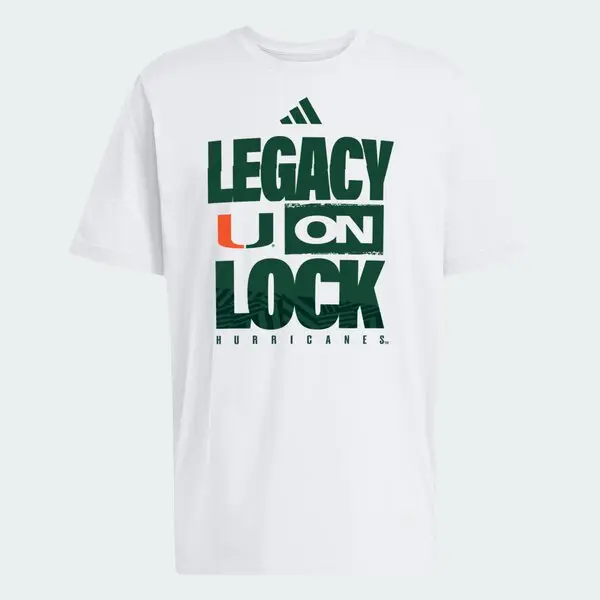 Adidas Miami Hurricanes 2026 Legacy On Lock March Madness T-shirt White - White / Multi